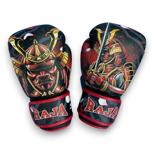 RAJA Gloves Muay Thai Kick Boxing Handmade Fancy Samurai Synthetic ...