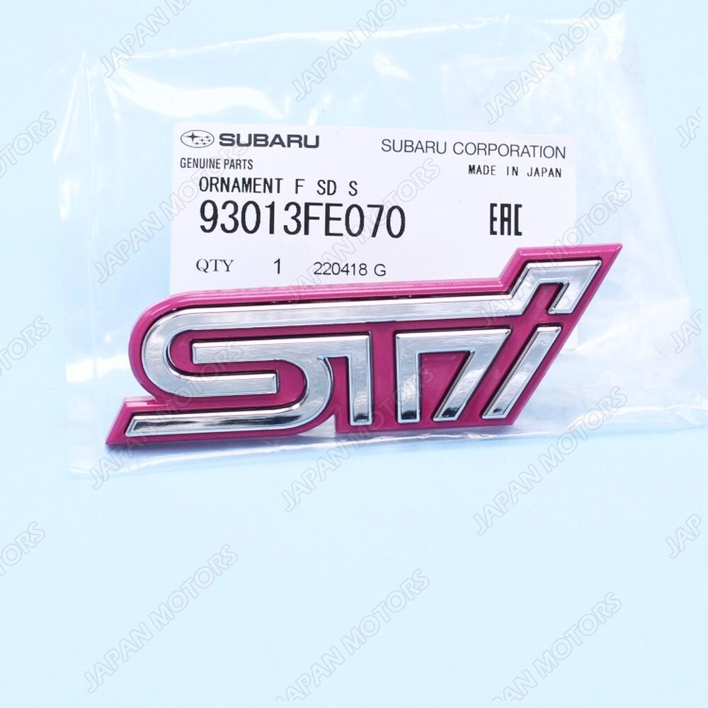 New OEM Subaru Front Grille Nameplate Pink STI Emblem IMPREZA WRX STI ...