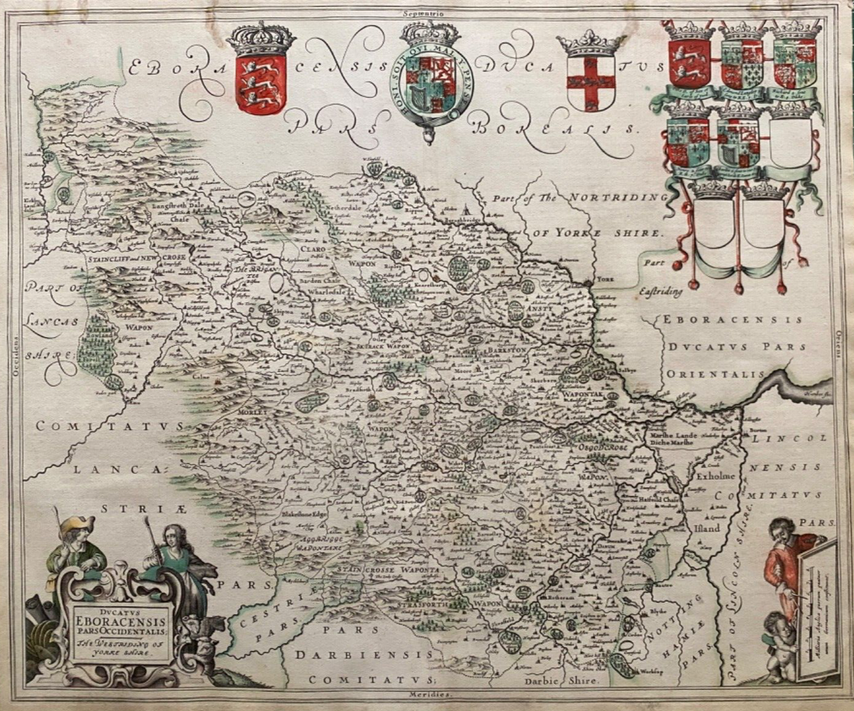 Map West Riding Yorkshire Moors
