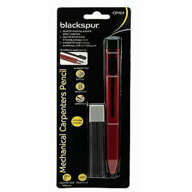 Dekton Mechanical Carpenter Pencil Pocket Clip With 3 Refillable Leads ...