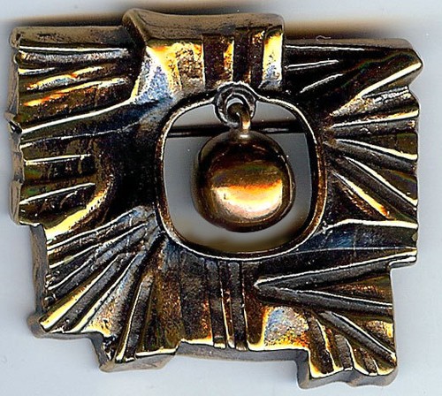 SARPANEVA FINLAND BRONZE COLOR TEXTURED DANGLE BALL PIN BROOCH | eBay