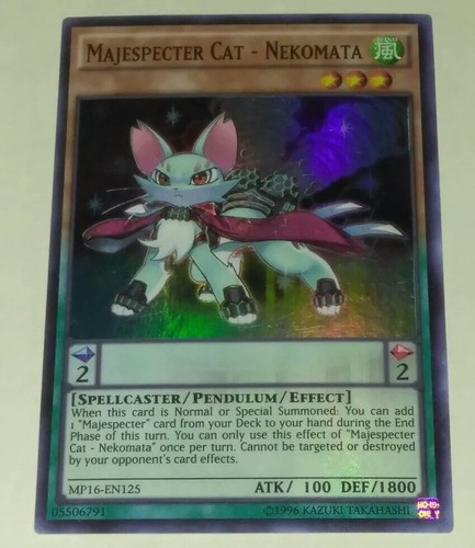 Yugioh Majespecter Cat - Nekomata MP16-EN125 Super Rare Unlimited ...