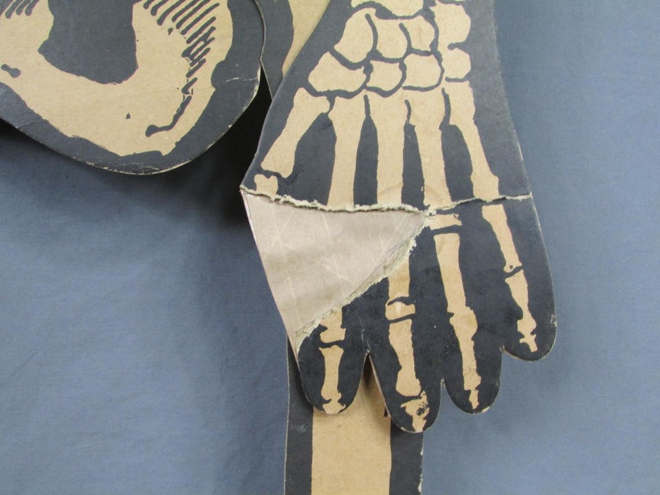 Vintage 1950s Halloween Beistle DieCut Jointed Skeleton Decoration Life ...