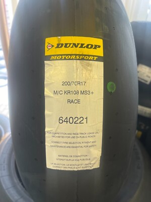 Dunlop Motorsport KR108 Slick 200/70/17 2007017 KR 108 MS3+ | eBay