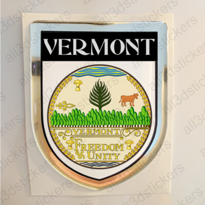Vermont USA Sticker Seal Resin Domed Flag United States 3D Stickers ...