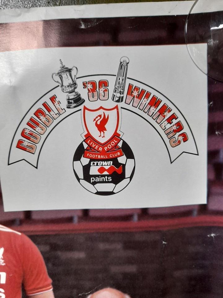 LFC Crown Paints 1986 Double Winners Champions Poster YNWA Molby ...