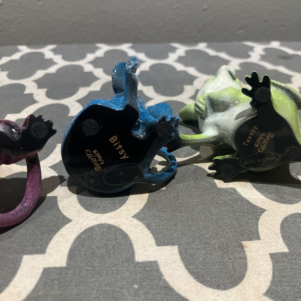 Lot Of 3 Kitty’s Critters Cute Teensy Green Mouse Figurine Pink, Green ...