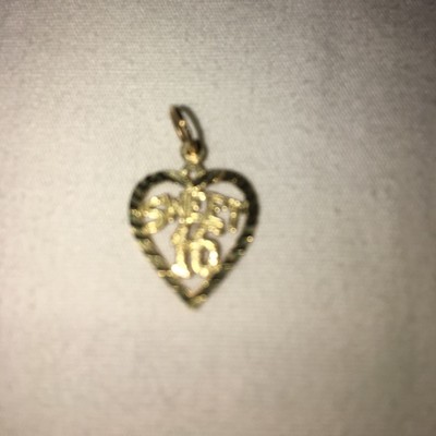 Sweet 16 Sixteen 14K Yellow Gold Charm | eBay