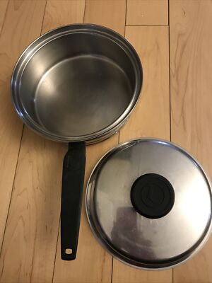 Lifetime Cookware T304 CC Stainless Steel 8,5” Skillet Pot Pan w Lid ...