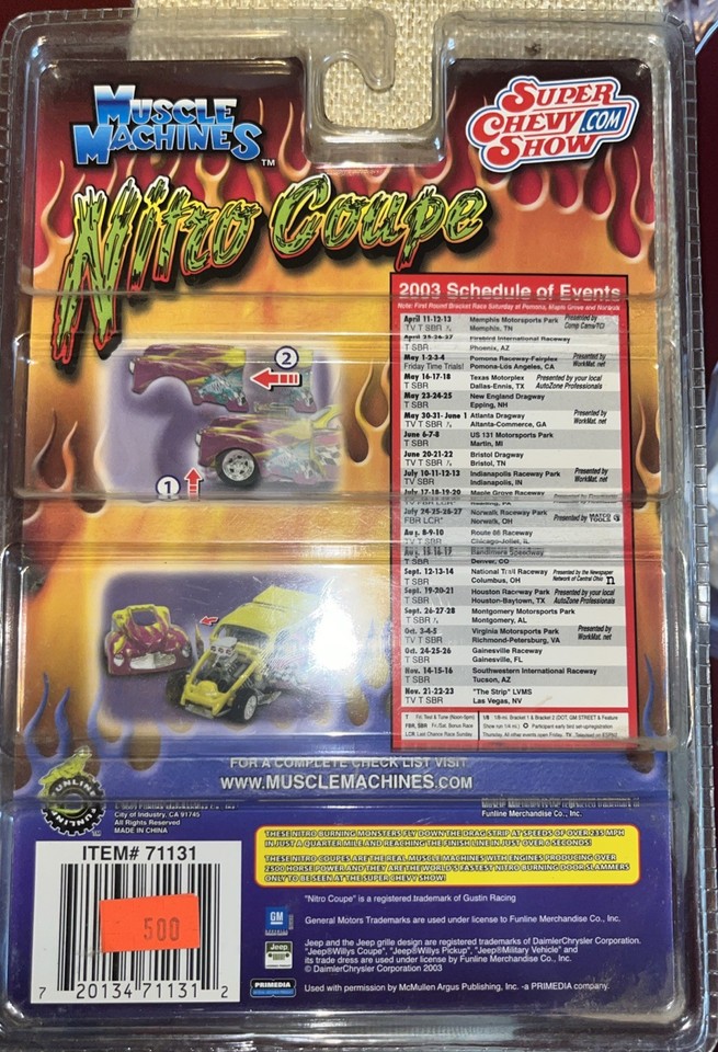 1/64 MUSCLE MACHINES NITRO COUPE STINGER Super Chevy Show Bruce Boland ...