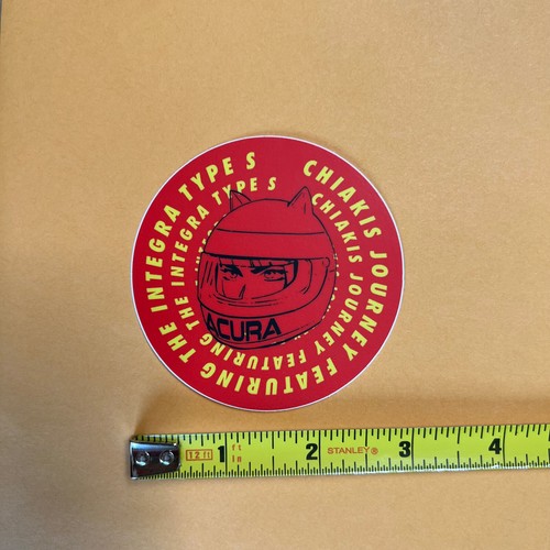 Acura Integra Type-S "Chiaki helmet" sticker decal, original, 3" round ...