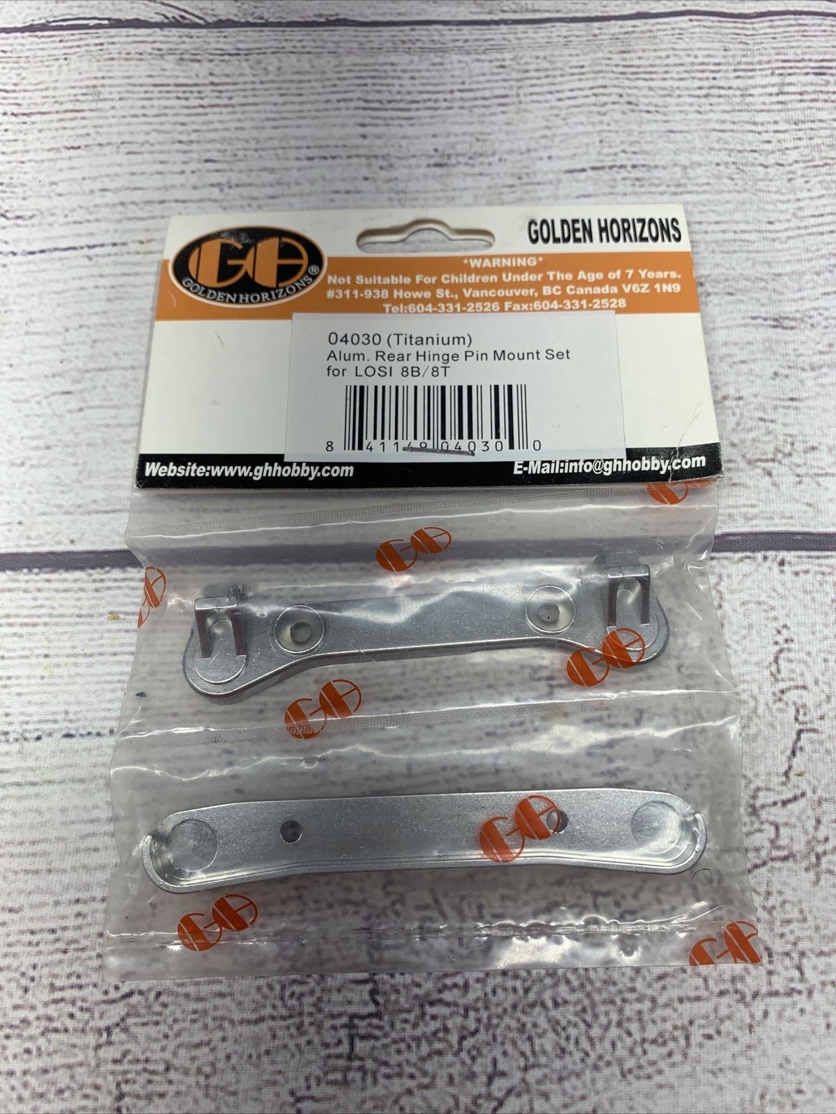 Golden Horizons Aluminum Rear Hinge Pin Mount Set Losi 8ight 8B 8T ...