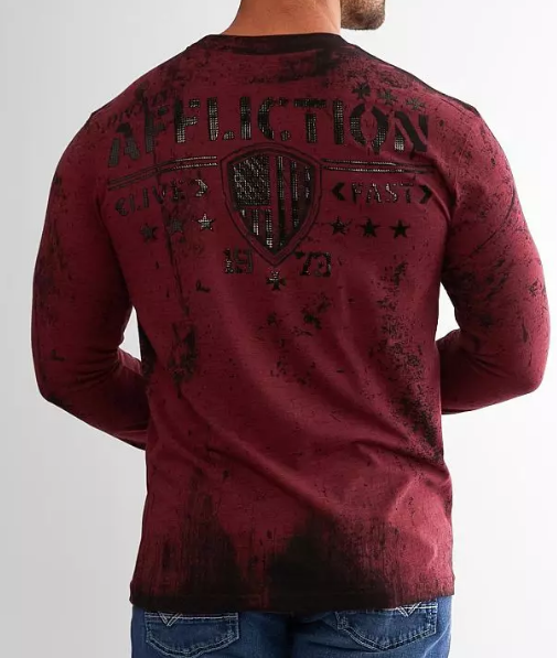 Affliction Men's “CORE DIVISION” Long Sleeve Tee Shirt; Size: Medium ...