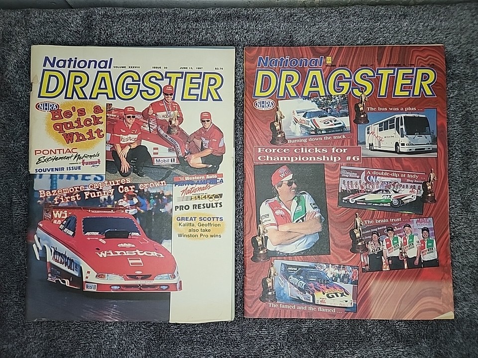 Vintage National Dragster Magazine Lot 22 From 1995-1998 Souvenir ...