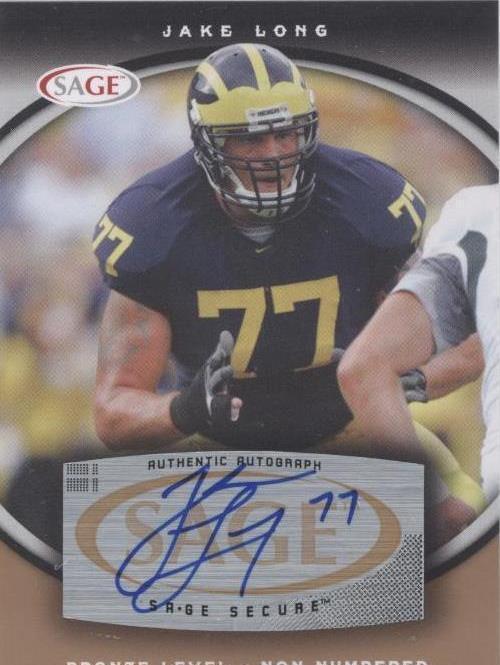 2008 SAGE - Autographs Jake Long #A39 Bronze (AU, RC) for sale online ...