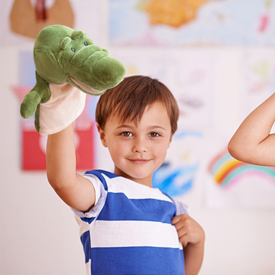 Plush Hand Puppet Gorilla Crocodile Soft Stuffed Cartoon Animal Hand ...