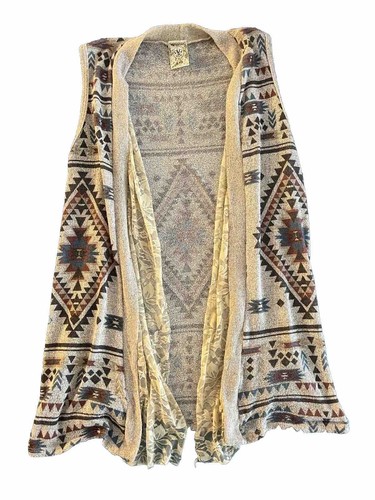 Aztec Knit Lace Sweater Vest Women’s Large | eBay