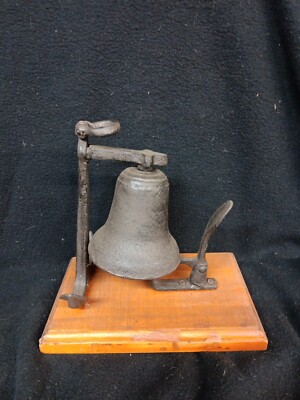 Nautical Cast Iron Table Top Bell, Navy Ship Wheel on Wood Base | eBay