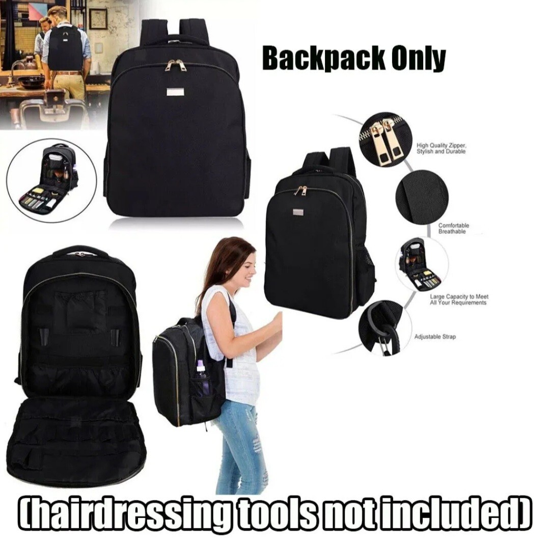 Barber Stylist Backpack Travel Bag Box Case Organizer for Scissors ...