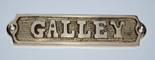 Brass Plaque Handmade "Galley" Nautical Sea Office Workplace Sign Décor ...