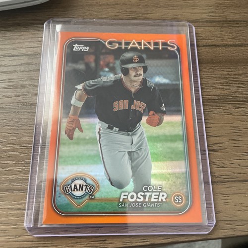 2024 Topps Pro Debut Cole Foster Orange Foil 13/25 San Francisco Giants ...