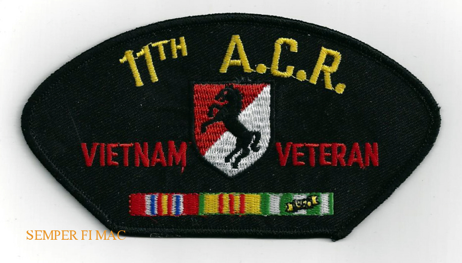 11TH ARMORED CAVALRY REGIMENT VIETNAM ACR HAT PATCH US ARMY PIN UP FORT ...