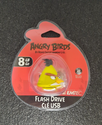 NEW Sealed ANGRY BIRDS 8GB Flash Drive CLE USB Flash Drive EMTEC Yellow ...