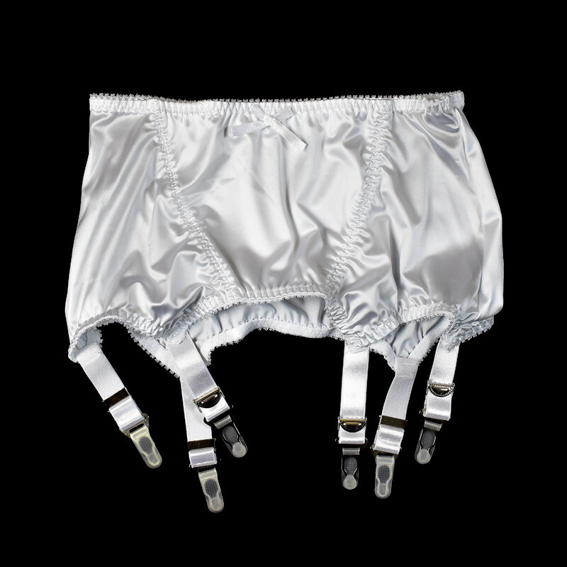 S-XXXL Mid-waist vintage glossy satin metals Garter Belt 6 Straps ...