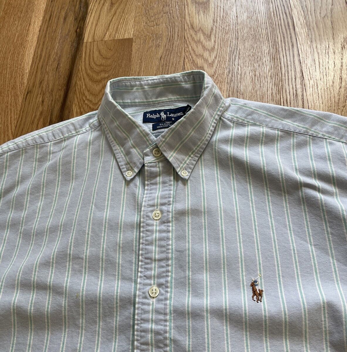 Polo Ralph Lauren Vintage 90s Striped Cotton Blake Oxford Polo Ralph Lauren Vintage 90s Striped Cotton Blake Oxford