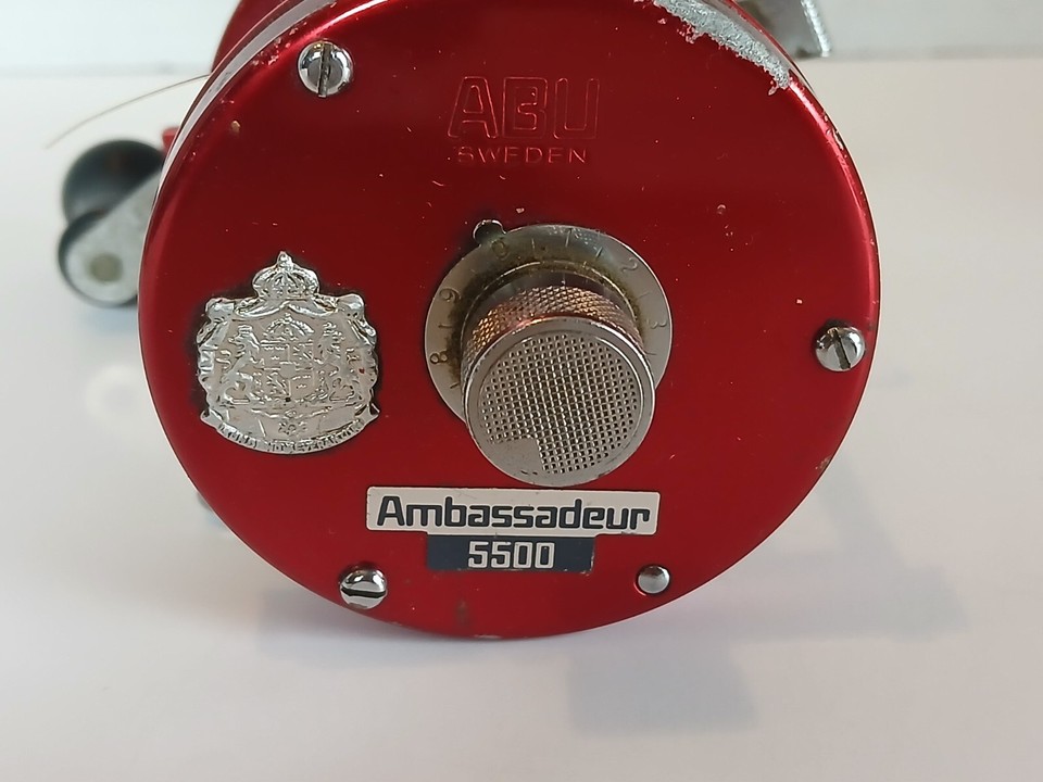 Old Abu Ambassadeur 5500 Red Fishing Reel Garcia Sweden | eBay