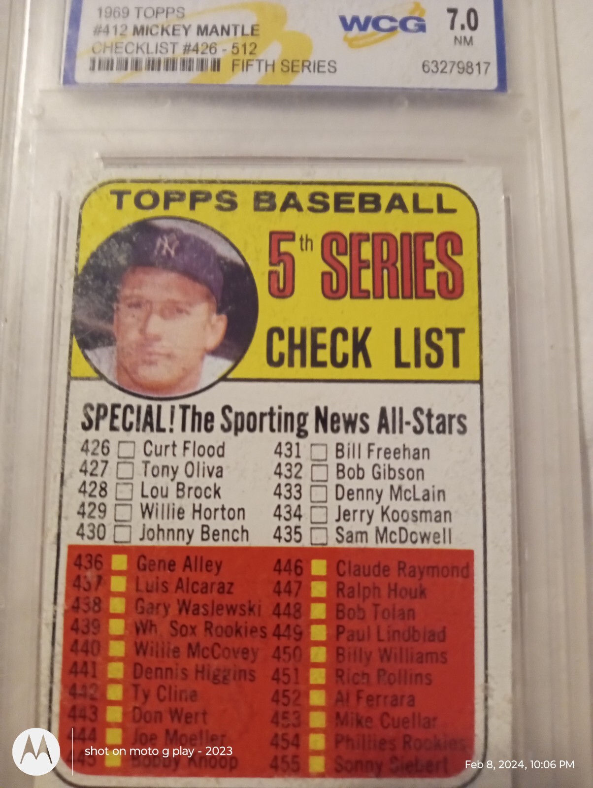 1969 Topps #412 Checklist Mickey Mantle WCG 7 NM NY Yankees MVP HOF | eBay