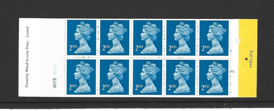 GB 1992 10 x 2nd CLASS STAMP BOOKLET HC7a - CYLINDER W15 W10 | eBay UK