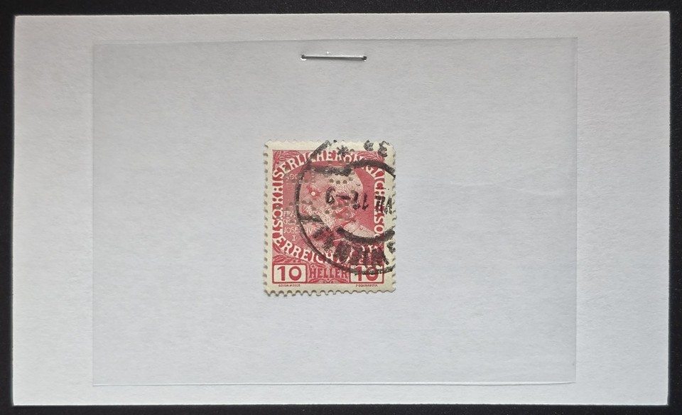 Austria - 1908 Scott #96 Emperor Franz Josef I - 10H - PERFIN - Stamp ...