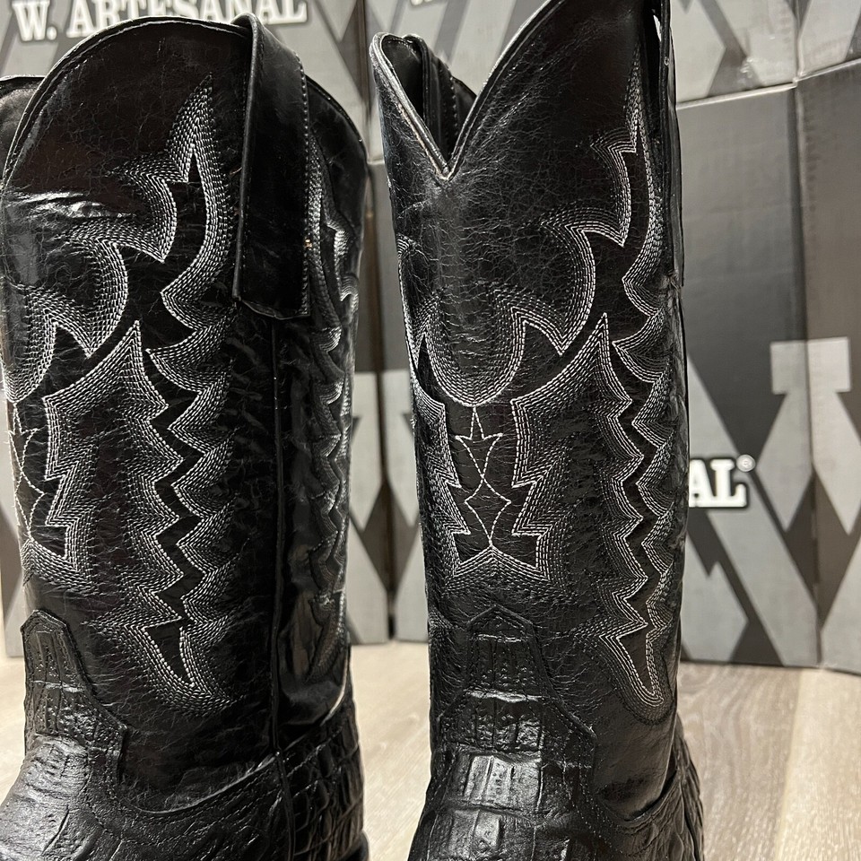 MEN'S RODEO COWBOY ALLIGATOR PRINT WESTERN SQUARE TOE BOOTS MEXICO ...