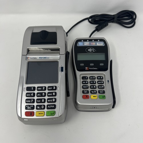 First Data FD130 Duo FD-35 Credit Debit Card POS Point of Sale Terminal ...