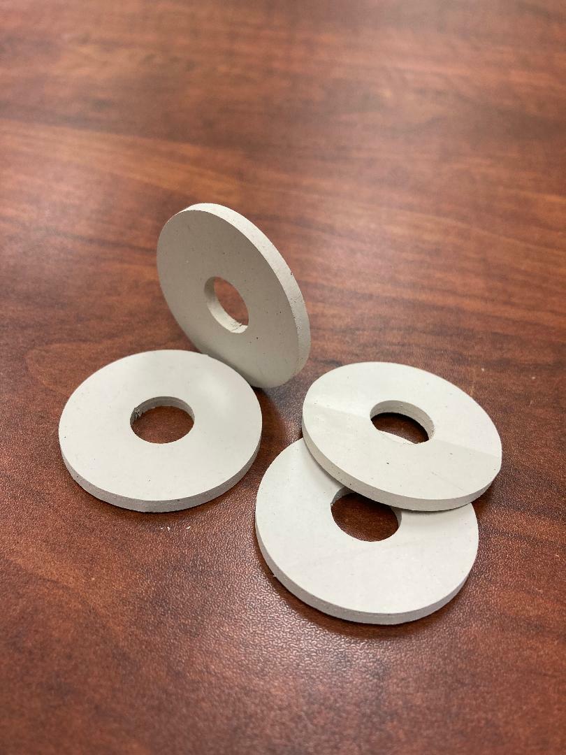 White Food Grade Viton Rubber Washer 1-1/2" OD x 1/2" ID x 1/8" thick 4 ...