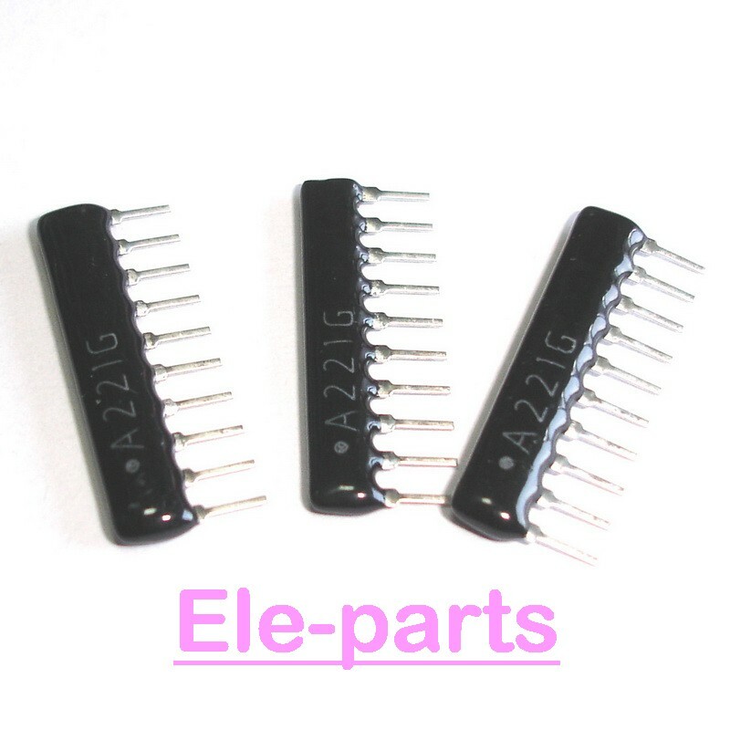 50 PCS A10-221G SIP10 A10-221 A221G 9 Commoned Resistor Network Array ...