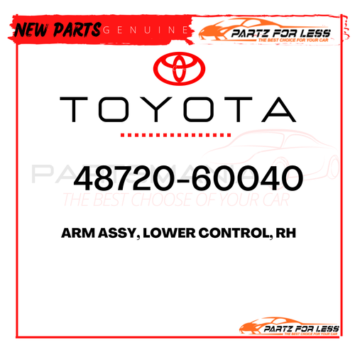 48720-60040 TOYOTA GENUINE ARM ASSY, LOWER CONTROL, RH or LH 4872060040 ...