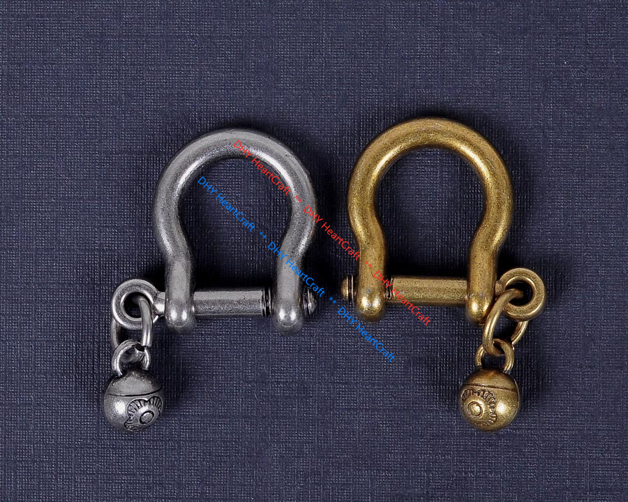 5 pcs Vintage Brass Shackle Joint Connect Key Chain Hook Leathercraft ...