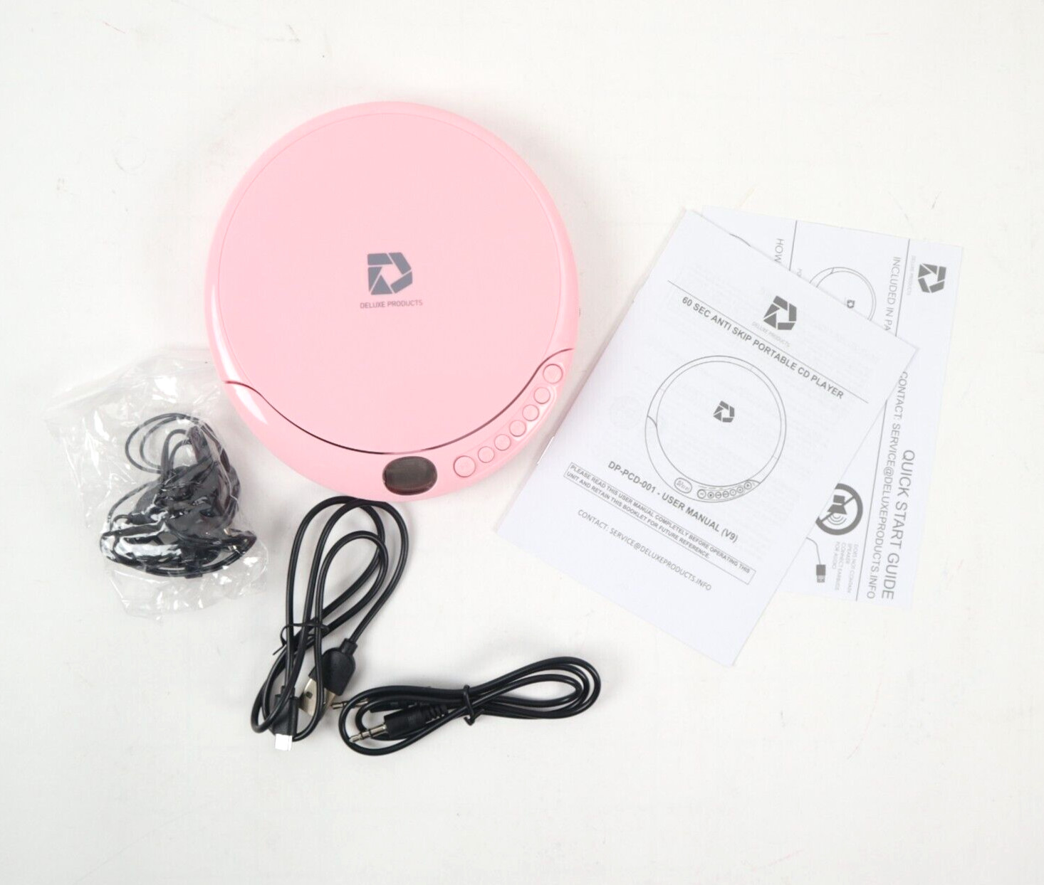 CD Player Portable with 60 Second Anti Skip, Stereo Earbuds, Includes Aux...