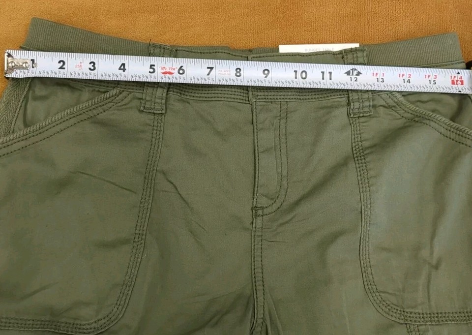 Style & Co Petite Mid Rise Bungee-Hem Capri Pants Olive Sprig SZ 10P | eBay