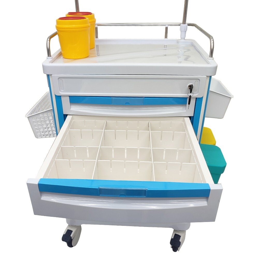 Mobile Medication Cart Medication Anesthesia Trolley Emergency Crash ...