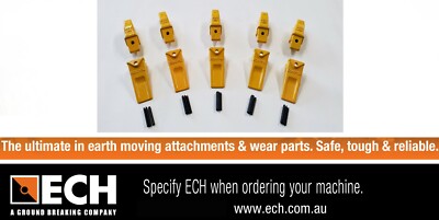 ECH 0-3L Heavy Duty Bucket Teeth & Adapter For 0-3 Ton Excavator Pack ...