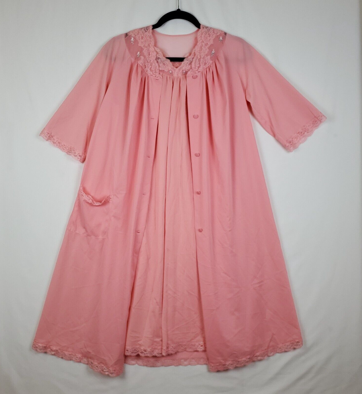 Vintage 70s-80s Shadowline Nightgown & Robe Set Petit… - Gem
