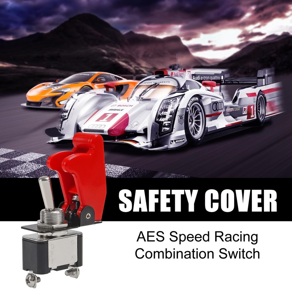 Professional Racing SPST Toggle Switch 12V 20A with Safety Covers - 6 ...