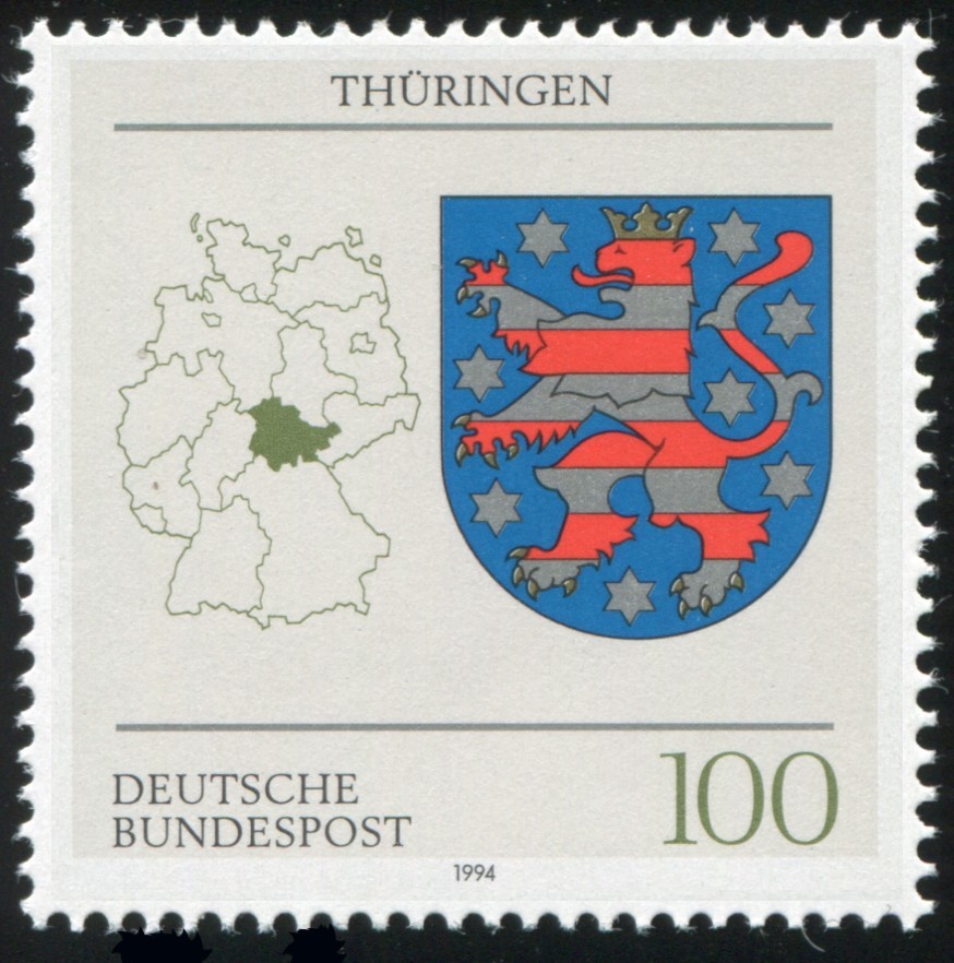 1716 Thüringen mit PLF blauer Fleck unter dem H von THÜRINGEN, Feld 24 ...