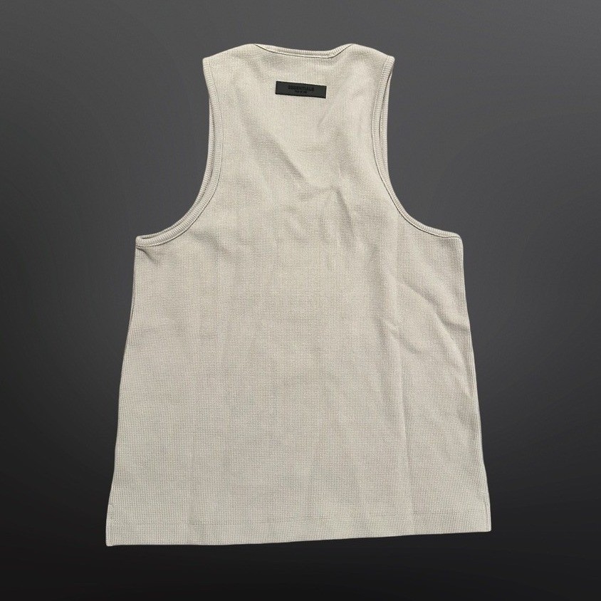 Fear of God Essentials Waffle Knit Tank Top - Light Oatmeal - Size ...