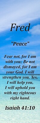 Fred "Peace" Keepsake Name Meaning Bookmark with Bible Verse and Tassel ...