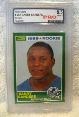 BARRY SANDERS 1989 SCORE ROOKIE CARD#257 PRO9.5!LIONS RB RC GOAT HOF | eBay