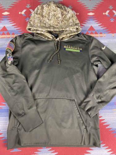 Seattle Seahawks Nike Salute To Service Military Hoodie Sweatshirt sz M ...